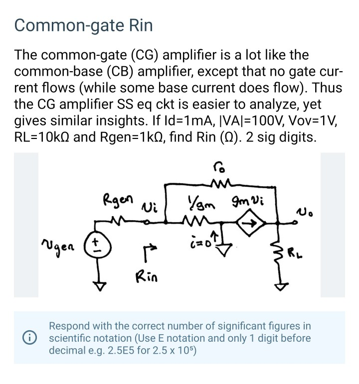 Solved Common-gate Rin The common-gate (CG) amplifier is a | Chegg.com
