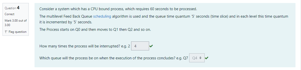 Solved Question 4 Correct Mark 3.00 out of 3.00 Consider a | Chegg.com