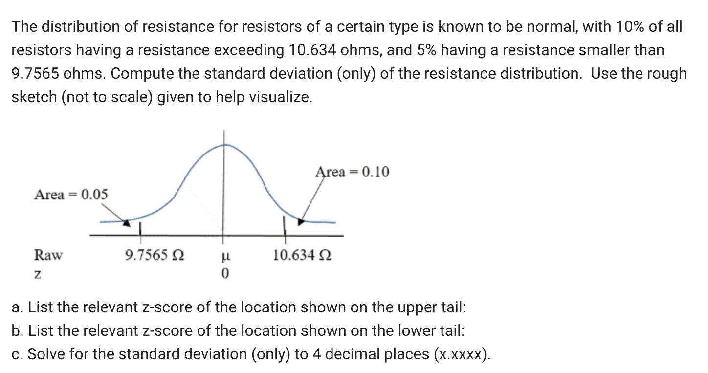 Solved The distribution of resistance for resistors of a | Chegg.com