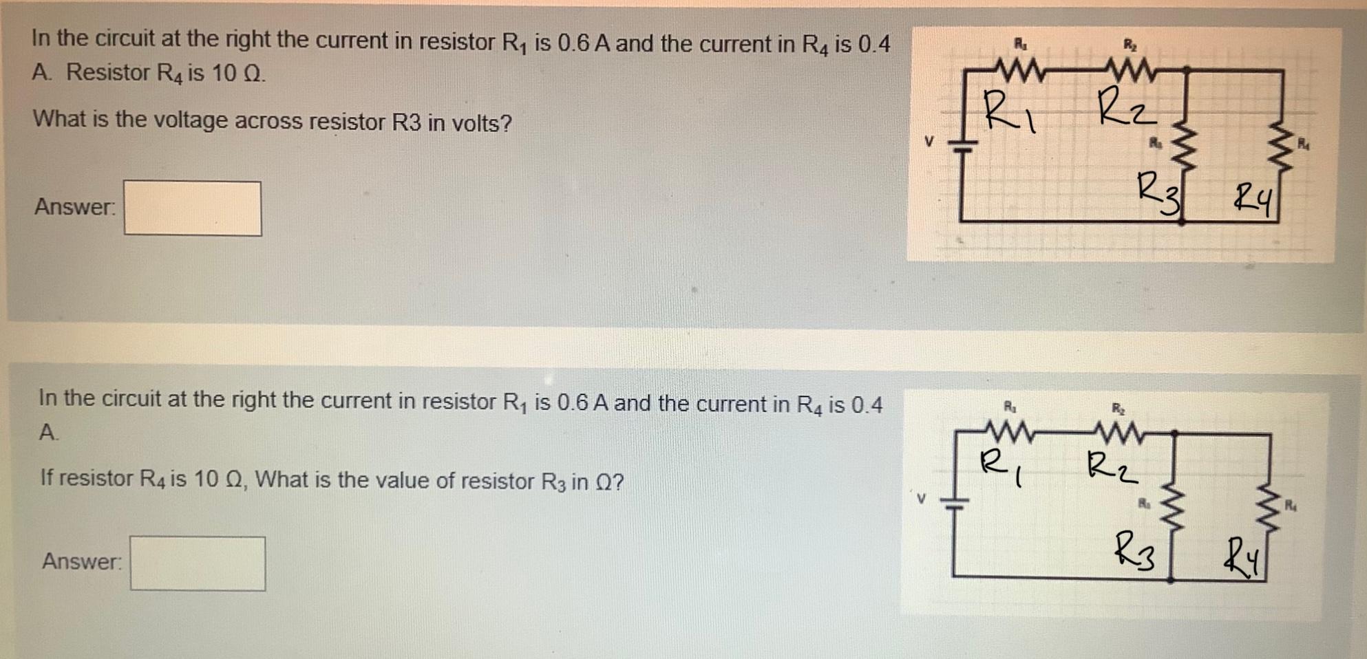 Solved In the circuit at the right the current in resistor | Chegg.com
