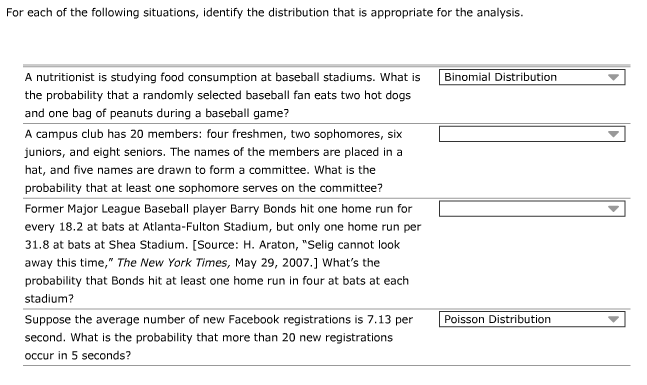 Solved For each of the following situations, identify the | Chegg.com