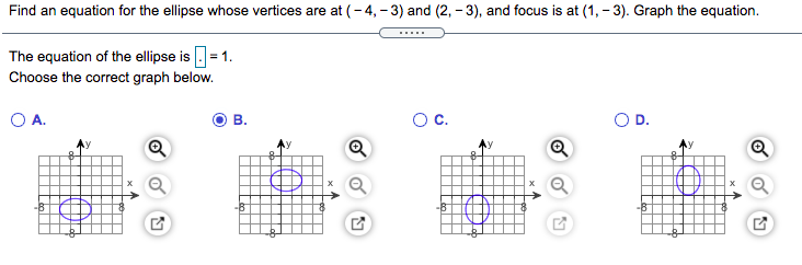 Solved Find an equation for the ellipse whose vertices are | Chegg.com