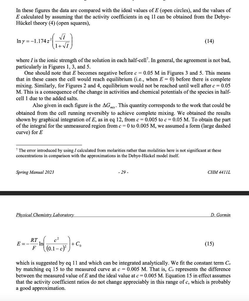 potential, free energy, and entropy of mixing | Chegg.com