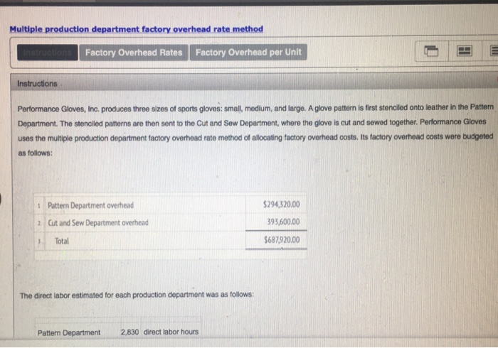 Solved Multiple production department factory overhead rate | Chegg.com