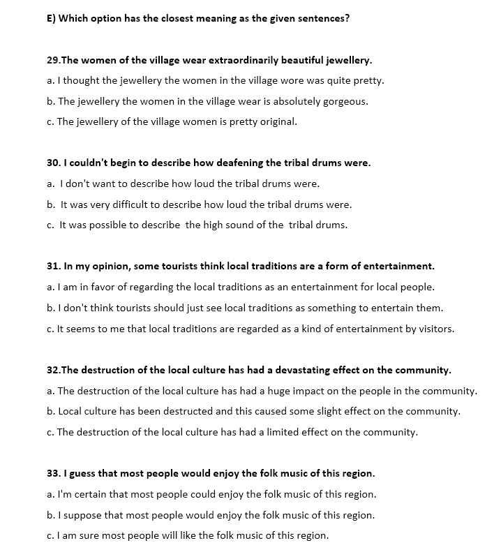 Solved WRITING PART A) 21. The following jumbled sentences | Chegg.com