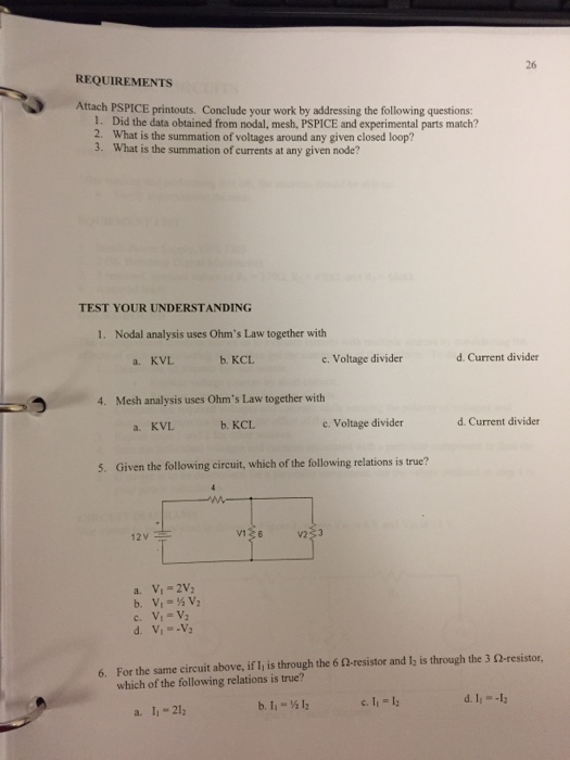 Solved Del 23 ELECTRIC CIRCUITS LAB3 NODE AND MESH ANALYSES | Chegg.com