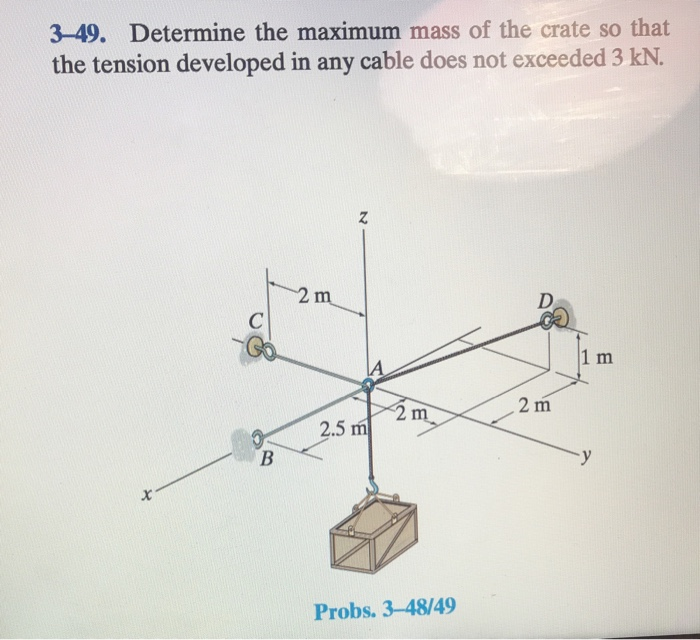 Solved 3 49 Determine The Maximum Mass Of The Crate So That