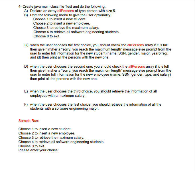 Solved In Lab Q1) Write a java program with the following | Chegg.com