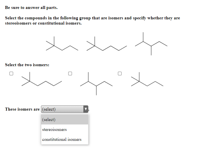 Solved Be sure to answer all parts. Select the compounds in | Chegg.com