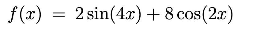 Solved f(x)=2sin(4x)+8cos(2x)i2πδ(w−4)+42πδ(w−2)+42πδ(w+2) | Chegg.com