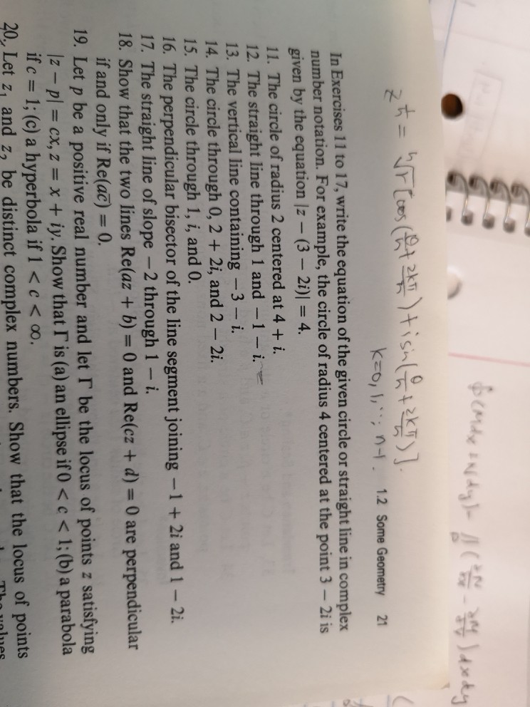 Solved 2kT , I, , , , n 1.2 Some Geometry 21 G In Exercises | Chegg.com
