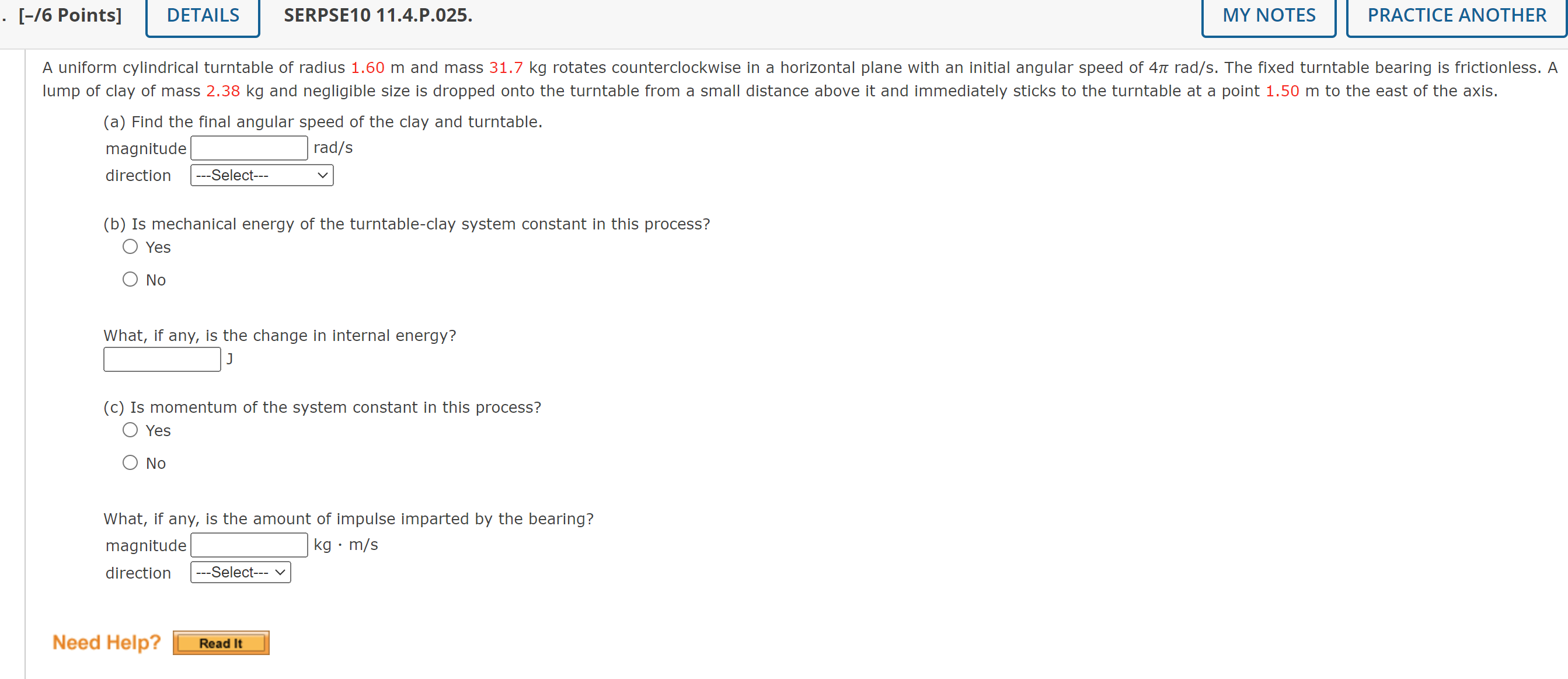 Solved (a) Find the final angular speed of the clay and | Chegg.com