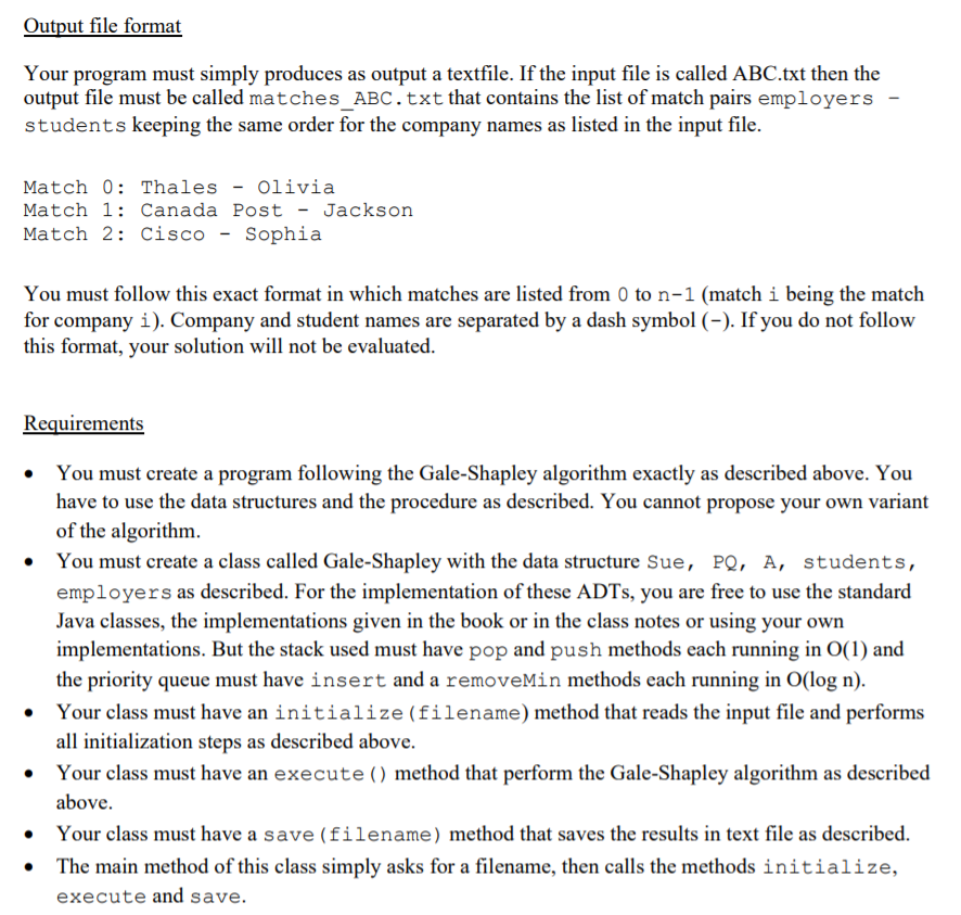 The Stable Matching problem Problem Description This | Chegg.com
