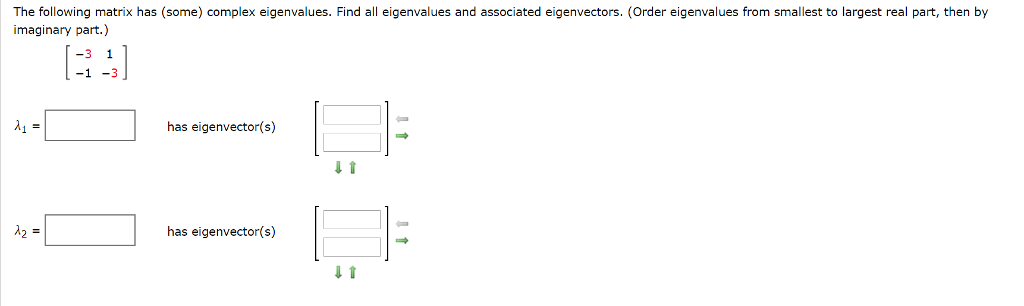 Solved The following matrix has (some) complex eigenvalues. | Chegg.com