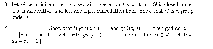 Solved 3. Let G be a finite nonempty set with operation * | Chegg.com