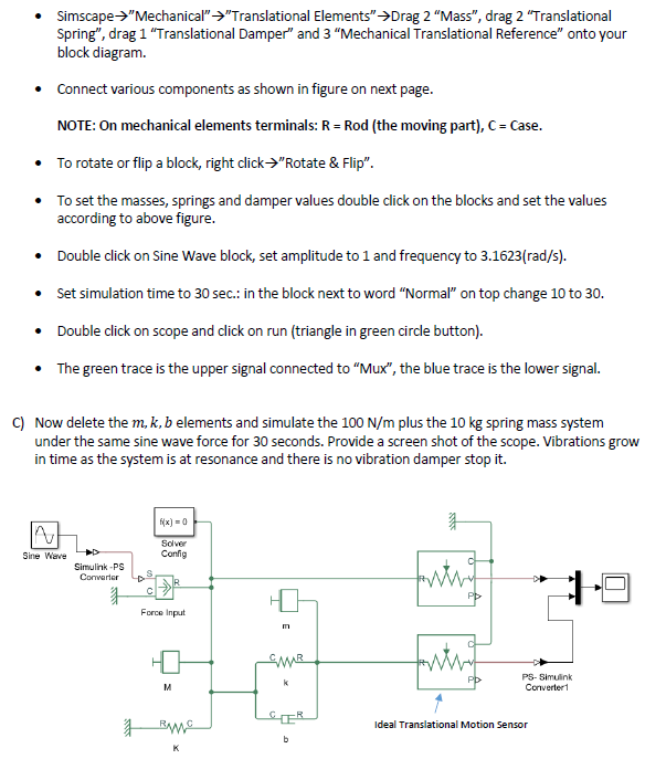 Solved Problem 2) The system below consists of a main spring | Chegg.com