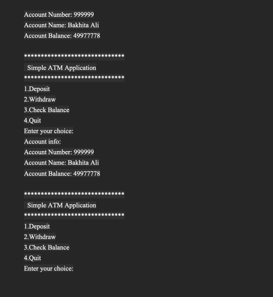 Solved Simple ATM Application In this problem, you will | Chegg.com