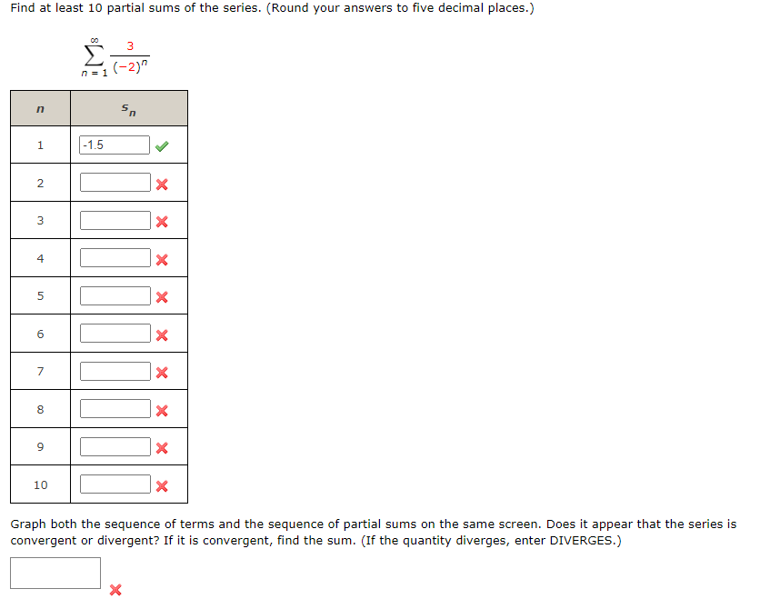 Solved ∑n=1∞(−2)n3 Graph both the sequence of terms and the | Chegg.com