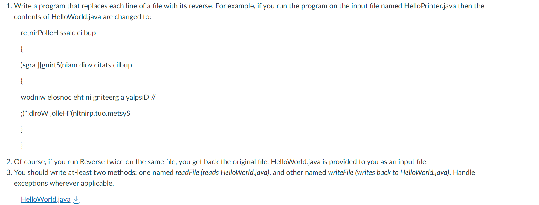 Solved 1. Write a program that replaces each line of a file | Chegg.com