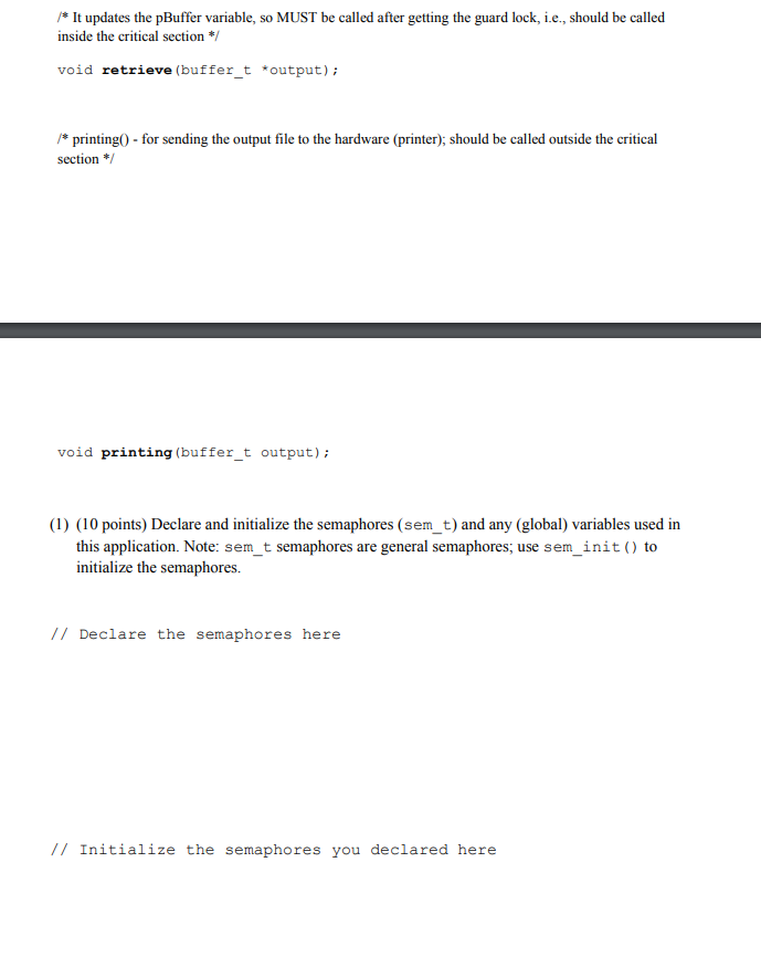 Solved (3) (20 points) Implement the spooler thread logic by | Chegg.com