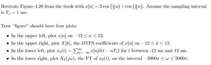= Recreate Figure 4.20 from the book with x[n] = 2 | Chegg.com