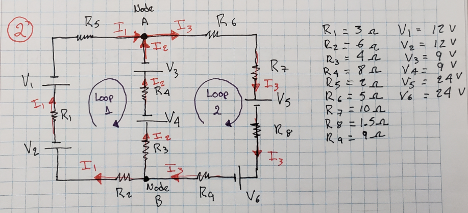 Solved Node А Rs R6 6 I I um w Ri= 32 R2-6a -Ir V₃ Rz Iz Vs | Chegg.com