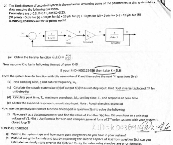Solved block The block diagram of a control system is shown | Chegg.com