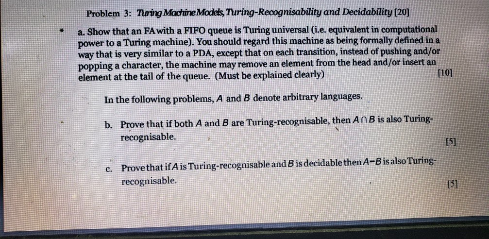 Solved Subject : Theory of Computation Please answer , | Chegg.com