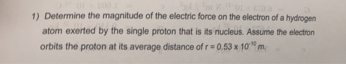 Solved 1 Determine The Magnitude Of The Electric Force On