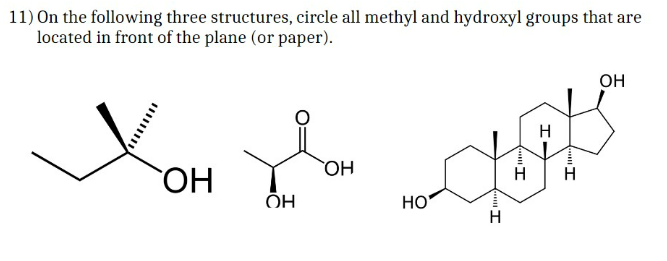 Solved 11) On the following three structures, circle all | Chegg.com