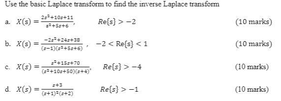 Solved Problem 3 (40 marks)Use the basic Laplace transform | Chegg.com