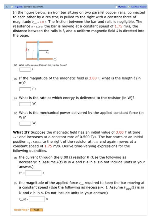 Solved In the figure below, an iron bar sitting on two | Chegg.com