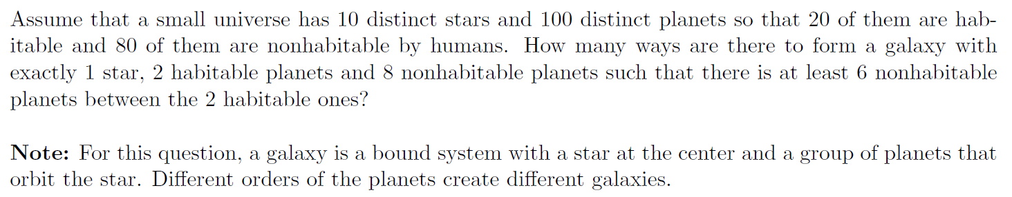 Solved Assume that a small universe has 10 distinct stars | Chegg.com