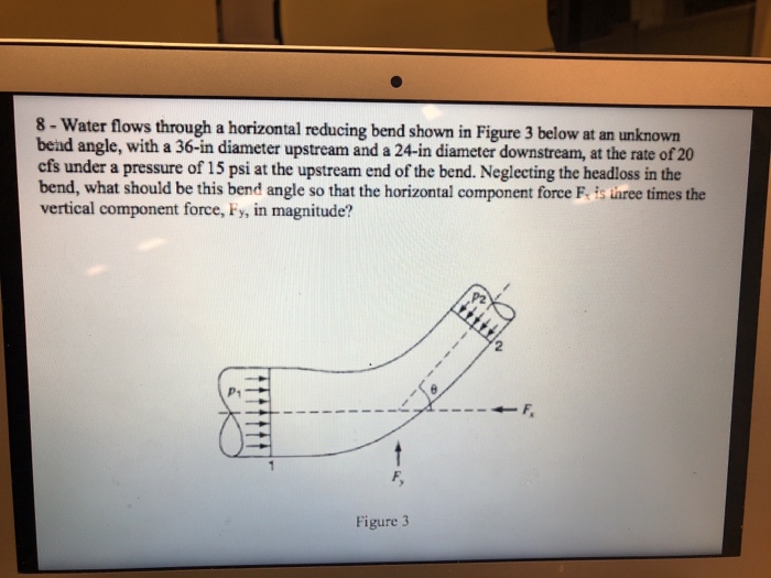 Solved 8- Water flows through a horizontal reducing bend | Chegg.com