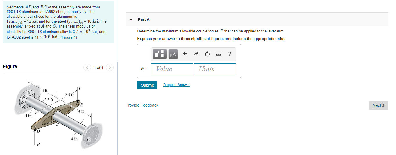 Solved Segments AB and BC of the assembly are made from | Chegg.com