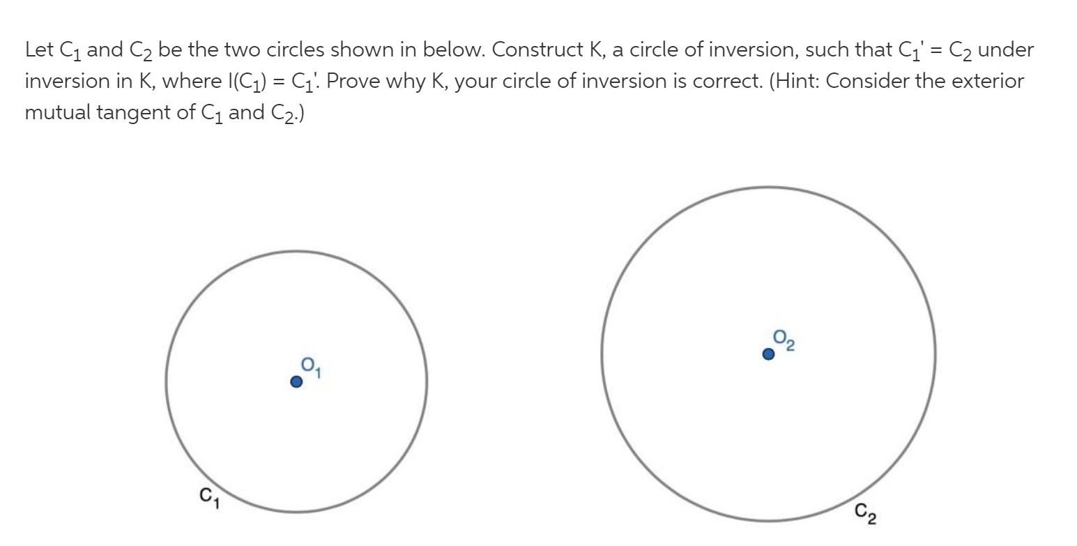 Solved Let C1 and C2 be the two circles shown in below. | Chegg.com