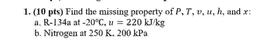 Solved Find the missing property of P,T,v,u,h, ﻿and x ﻿:a. | Chegg.com