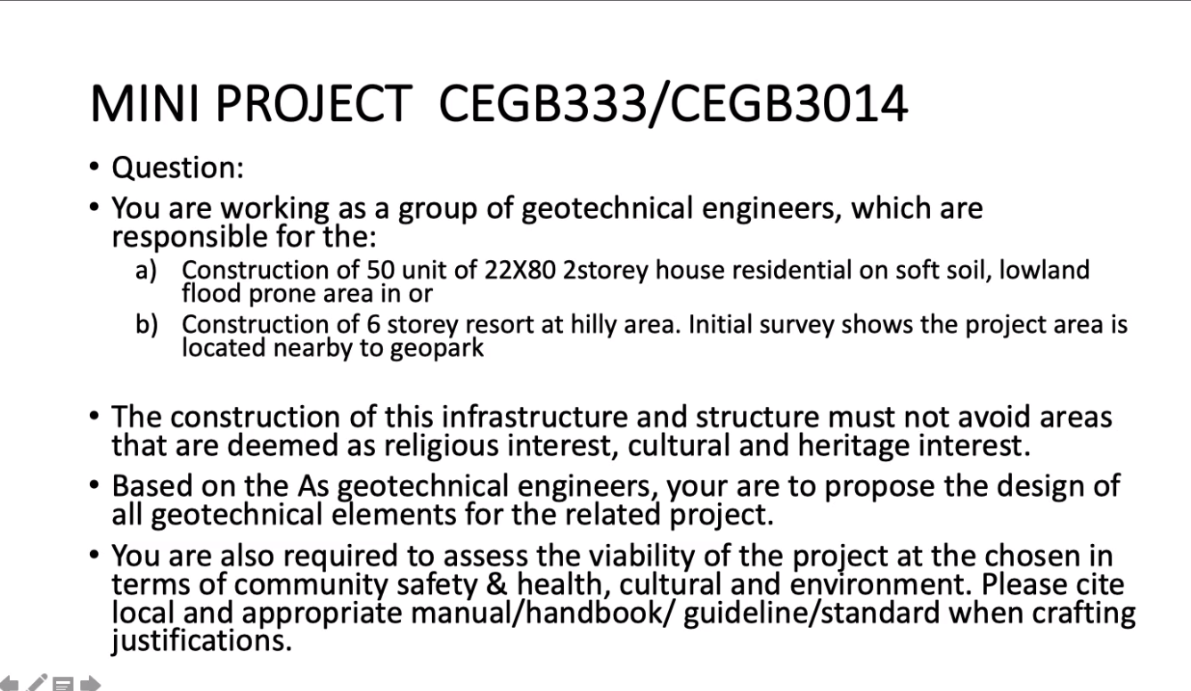 Solved MINI PROJECT CEGB333/CEGB3014 Question: • You are | Chegg.com