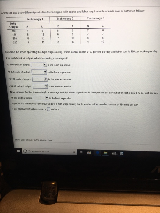Solved A firm can use three different production | Chegg.com