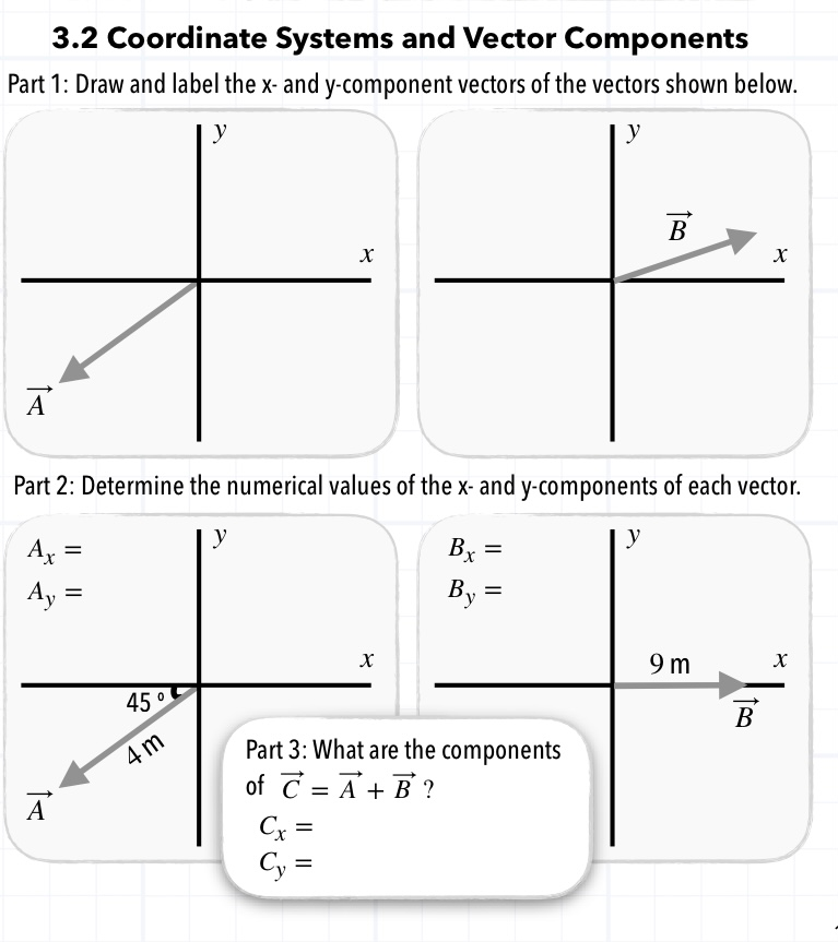 Solved 3.2 Coordinate Systems and Vector Components Part 1: | Chegg.com