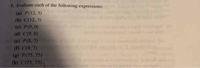 Solved 1. Evaluate each of the following expressions: (a) | Chegg.com