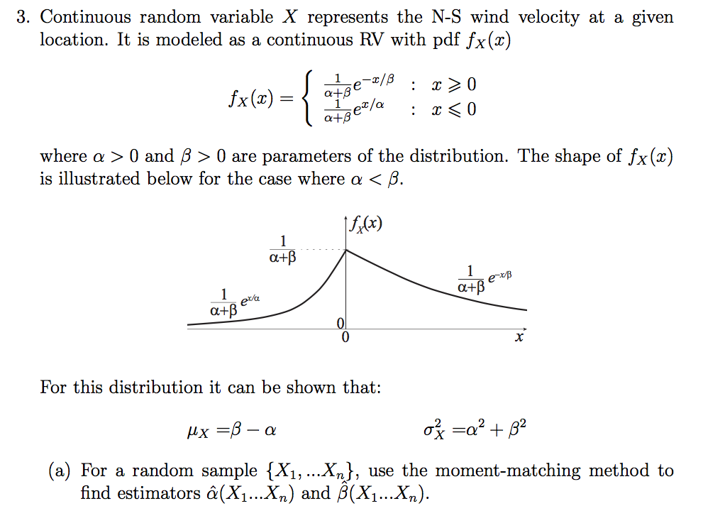 Solved 3. Continuous random variable X represents the N-S | Chegg.com