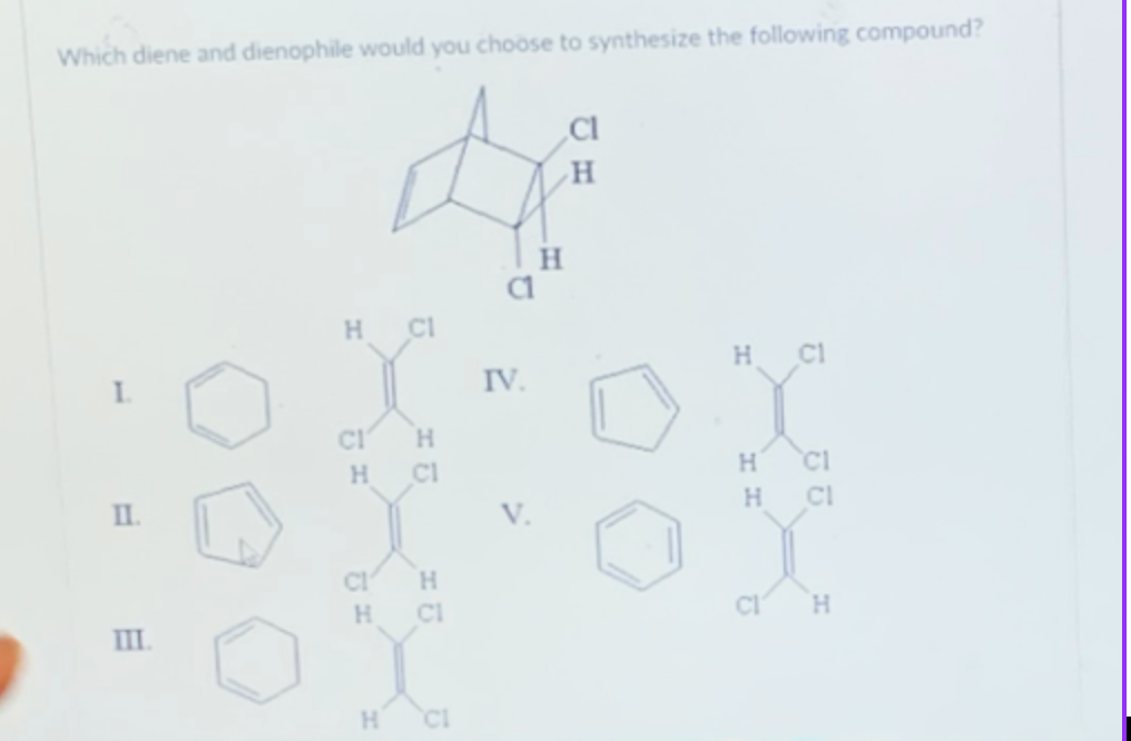 Solved Which diene and dienophile would you choose | Chegg.com