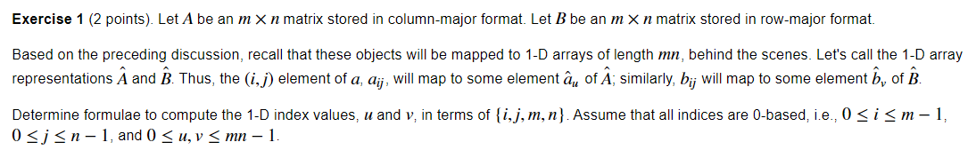 Solved Exercise 1 ( 2 ﻿points). ﻿Let A ﻿be an m×n ﻿matrix | Chegg.com
