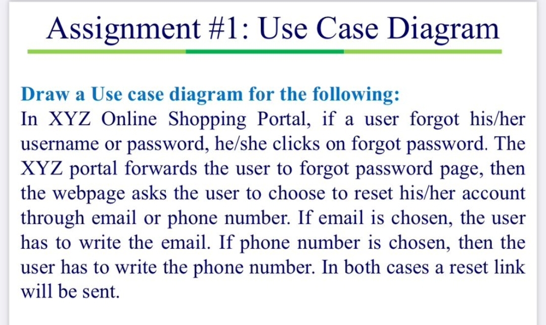 Solved Assignment #1: Use Case DiagramDraw a Use case | Chegg.com