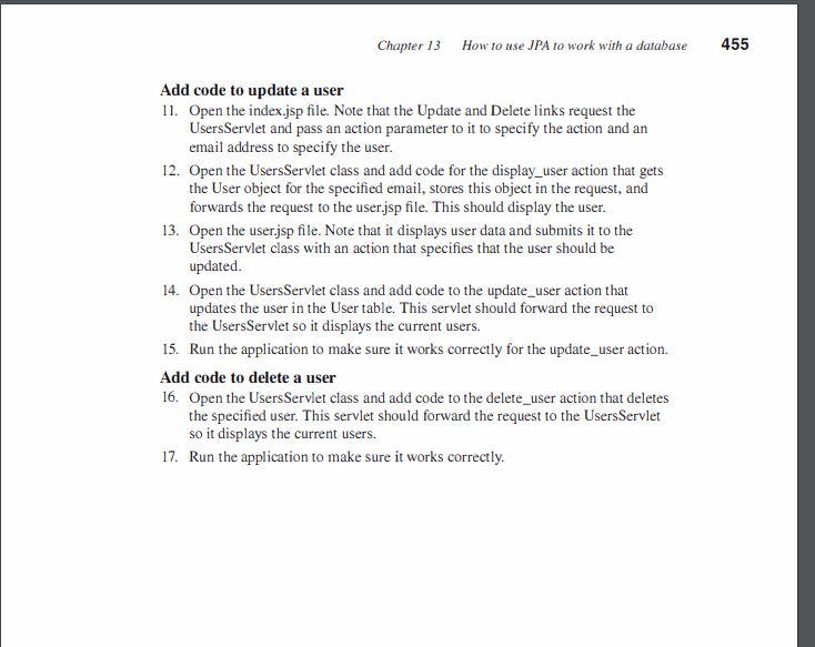 Solved 7. Open the User class and modify it so it uses | Chegg.com