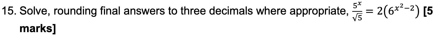 Solved 15. Solve, rounding final answers to three decimals | Chegg.com