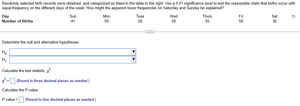 Solved Determine the null and alternative hypotheses. H H1 : | Chegg.com