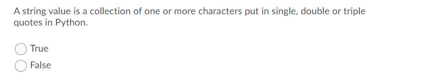 Solved A string value is a collection of one or more | Chegg.com