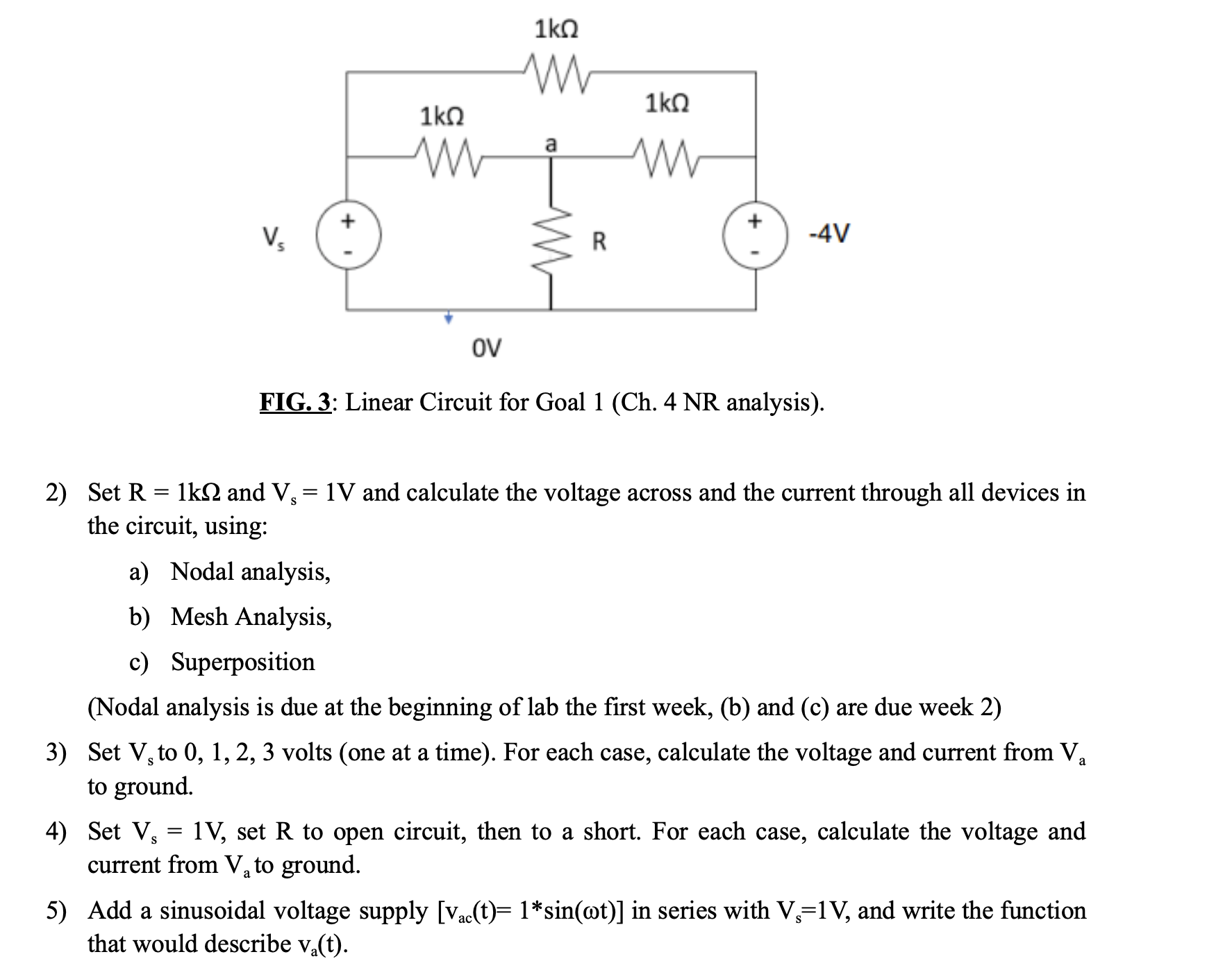Solved FIG. 3: Linear Circuit for Goal 1 (Ch. 4 NR | Chegg.com